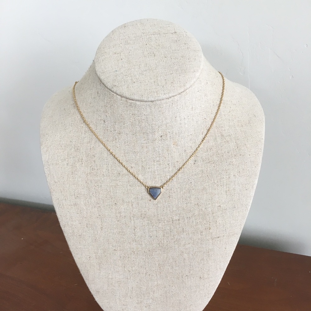 Rare Stella & Dot Delicate Chevron Stone Necklace - Gem